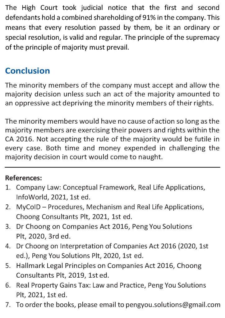 Principle of Majority Rule - Its supremacy and applications - 税醒讲堂 SMC ...
