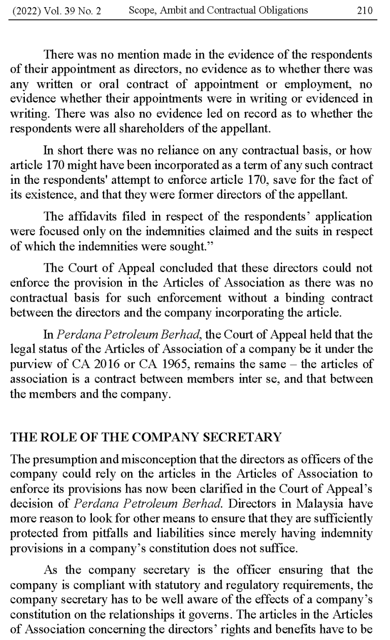Scope, Ampit and Contractual Obligations of a Company's Constitution - 税醒讲堂 SMC Matahari